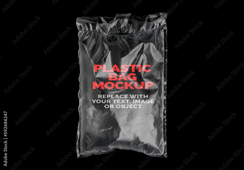 Plastic Bag Transparent Case Texture Effect Mockup Template Stock ...