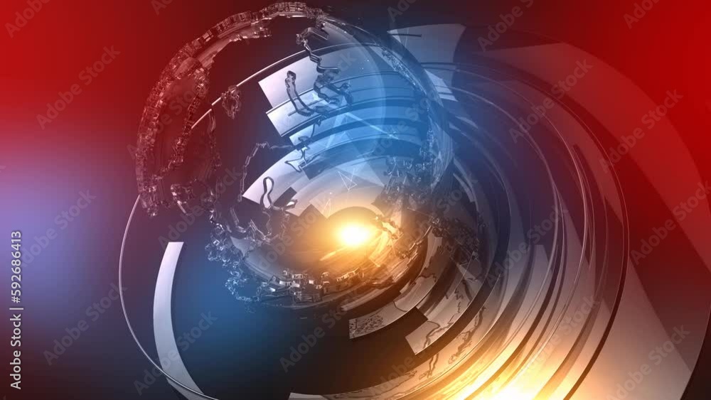 Global earth map rotating digital world breaking news Studio Background ...