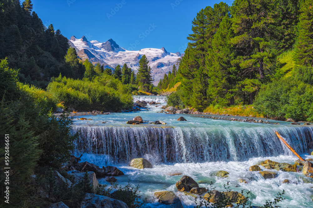 A river below the Swiss Alps - This is a favorite place for local Swiss ...