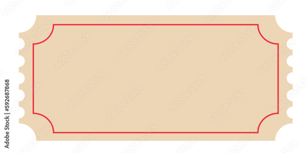 Vector ticket. Vector flat ticket illustration. ticket icon. Old blank ...