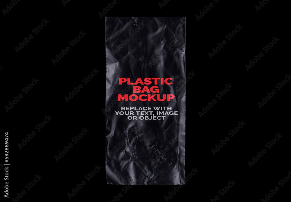 Plastic Bag Transparent Case Texture Effect Mockup Template Stock ...