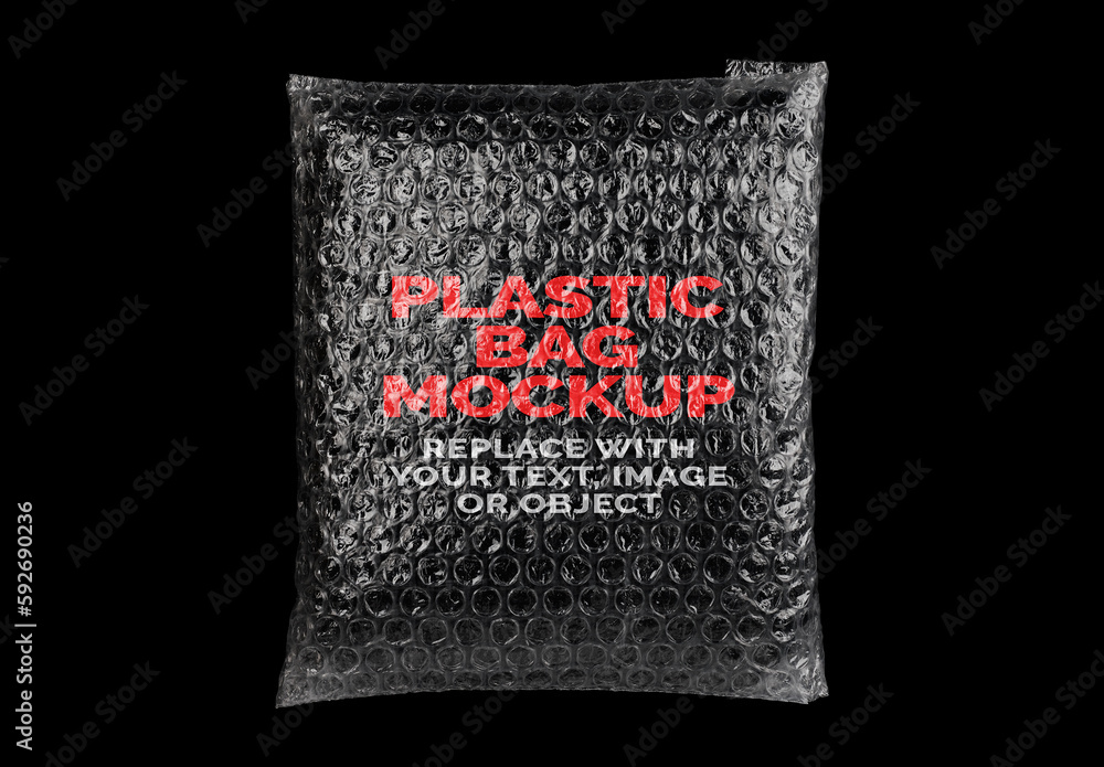 Plastic Bag Transparent Case Texture Effect Mockup Template Stock ...
