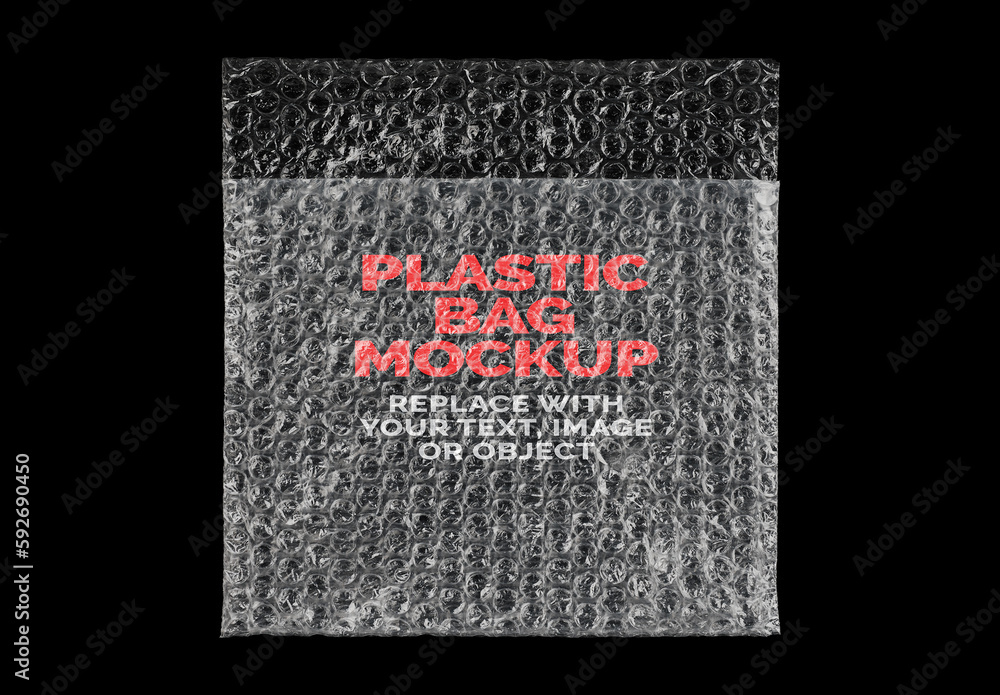 Plastic Bag Transparent Case Texture Effect Mockup Template Stock ...