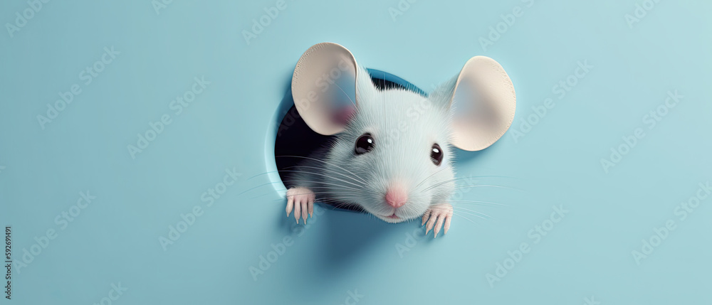 ai generative illustration of a curious mouse, concept overcoming ...