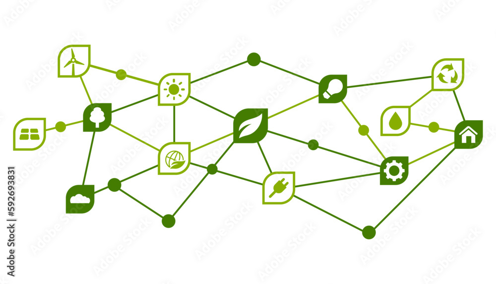 Sustainability Environment Green Energy. Connecting the elements ...