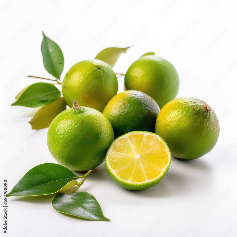 Calamansi fruit isolated on white background. Generative AI Stock ...