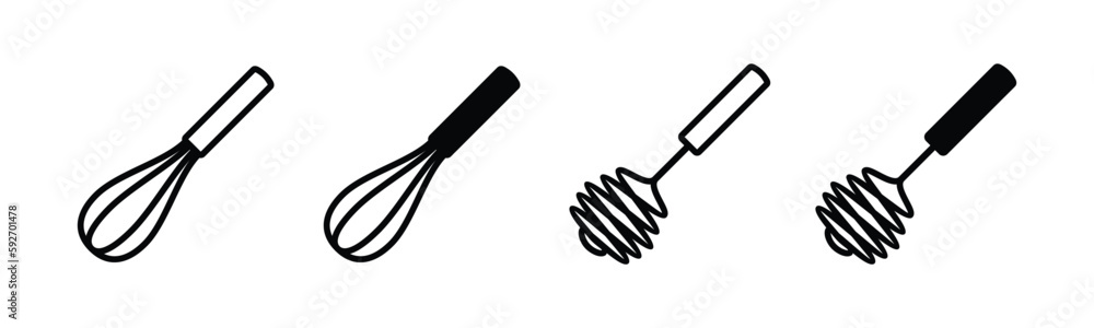 Whisk icon vector set. Wisk icons collection. Kitchen utensil whisk ...