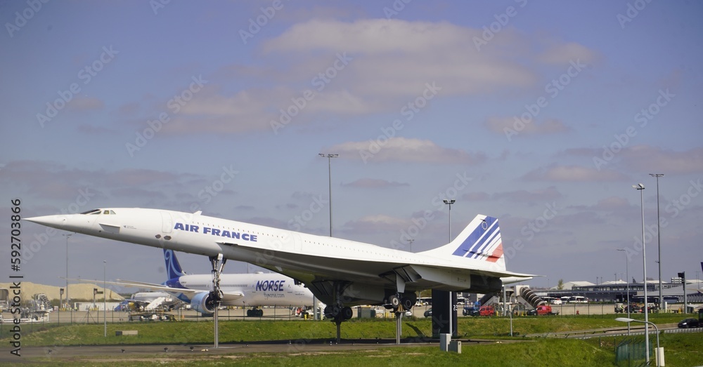 Paris, France on April 8, 2023. The Aérospatiale-BAC Concorde, or ...