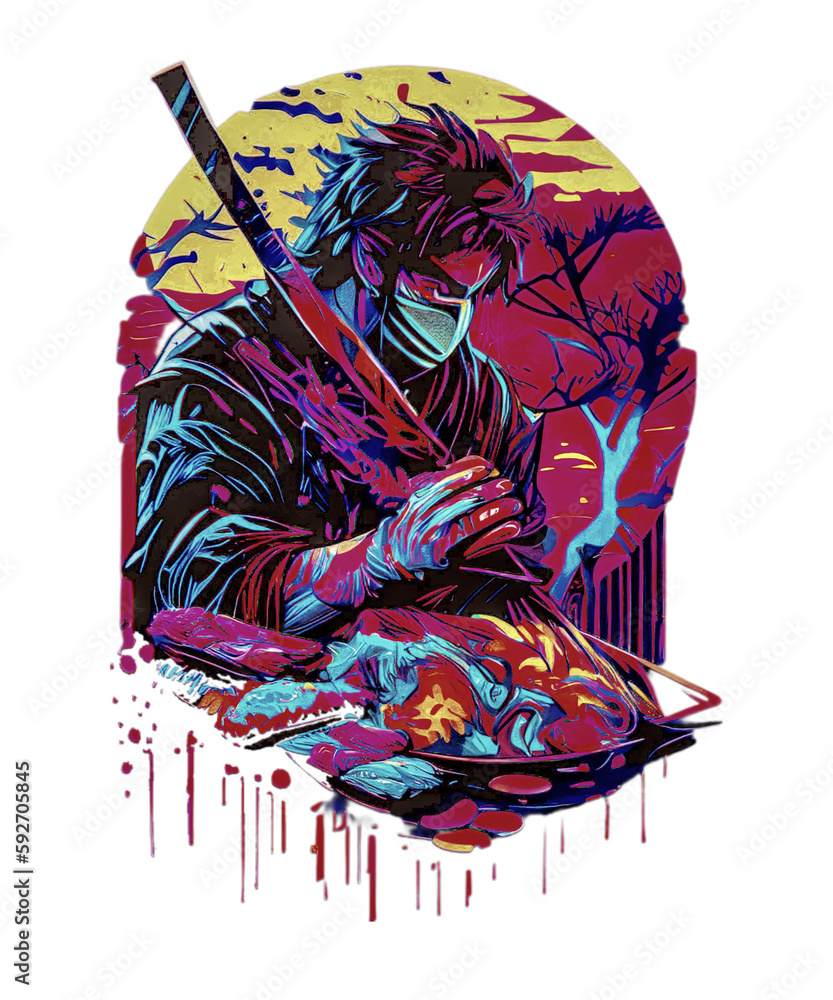 Samurai Warrior Sushi Japan Katana Manga proud samurai. Samurai Warrior ...