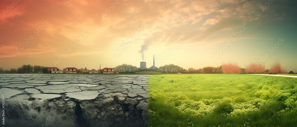 Global warming and climate change concept. Generative AI Stock ...