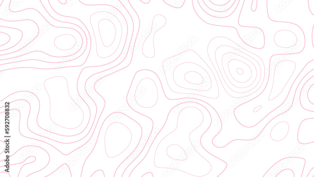 Topographic line contour map background, Pink color topography contour ...