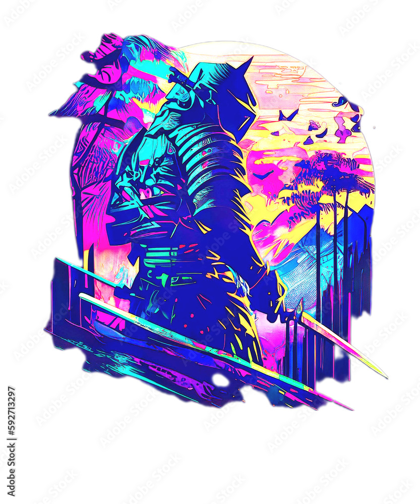 Samurai Warrior Japan Japanese Katana Manga cyberpunk. Samurai Warrior ...