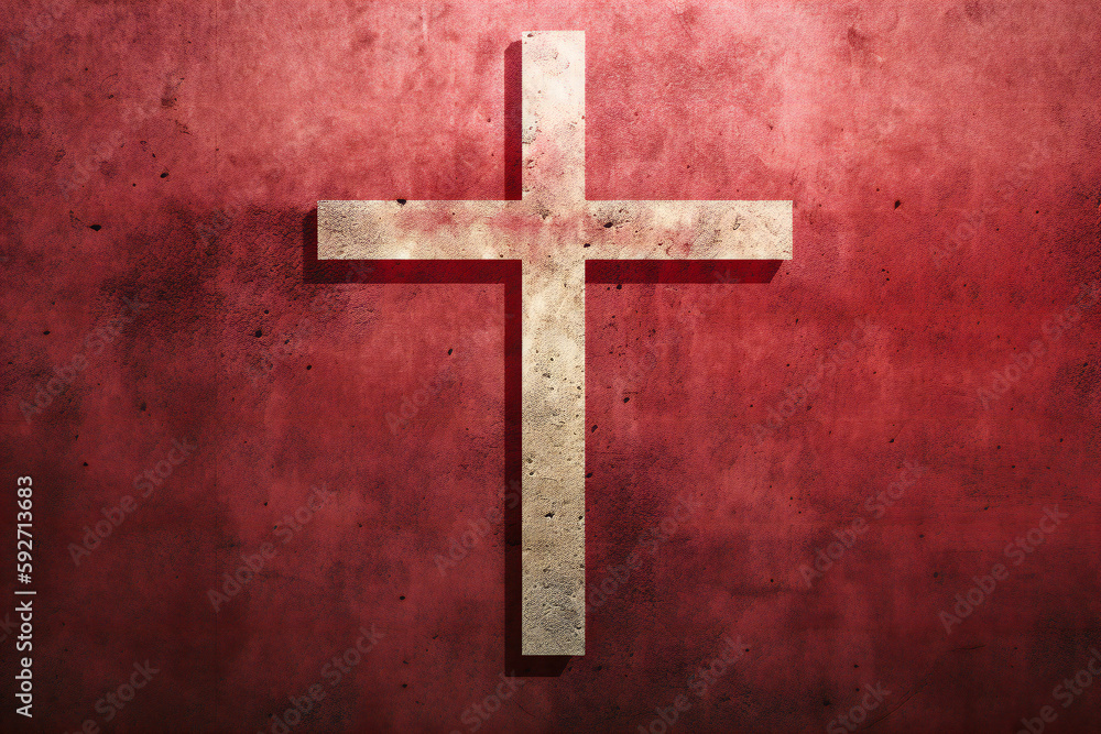Christian cross on a concrete wall, Christian symbol of faith and hope ...