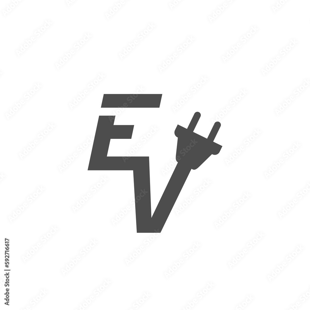 EV car electric vehicle charger logo icon isolated on transparent ...