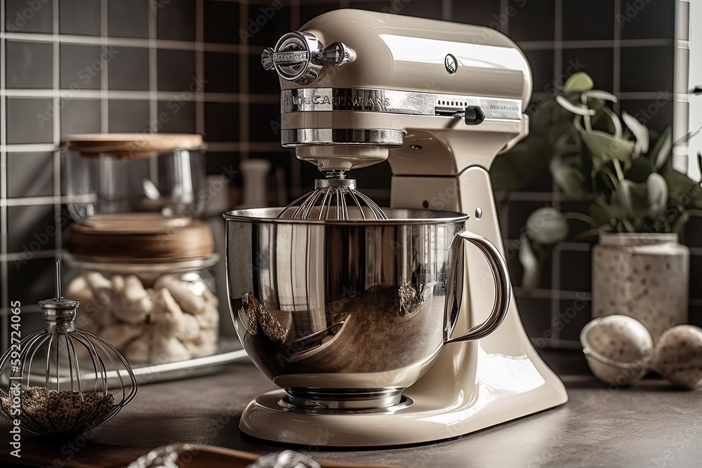 vintage kitchen mixer created with Generative AI technology Stock ...