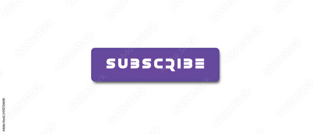 Subscribe button with white letters, purple background and shadow ...