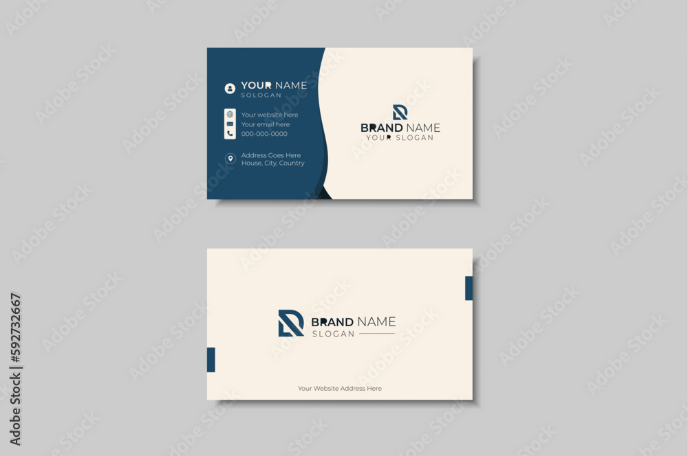 Standard business card layout design, business card template design for ...