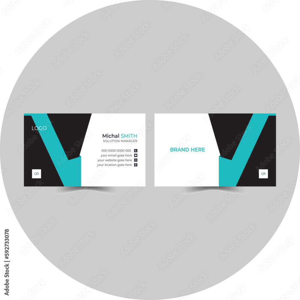 double sided business card design template. Personal visiting card ...