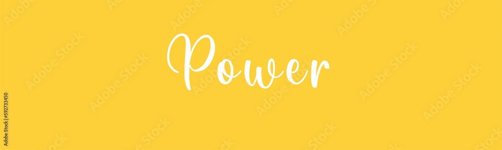 simple letter Power script calligraphy banner with whiter color on gold ...