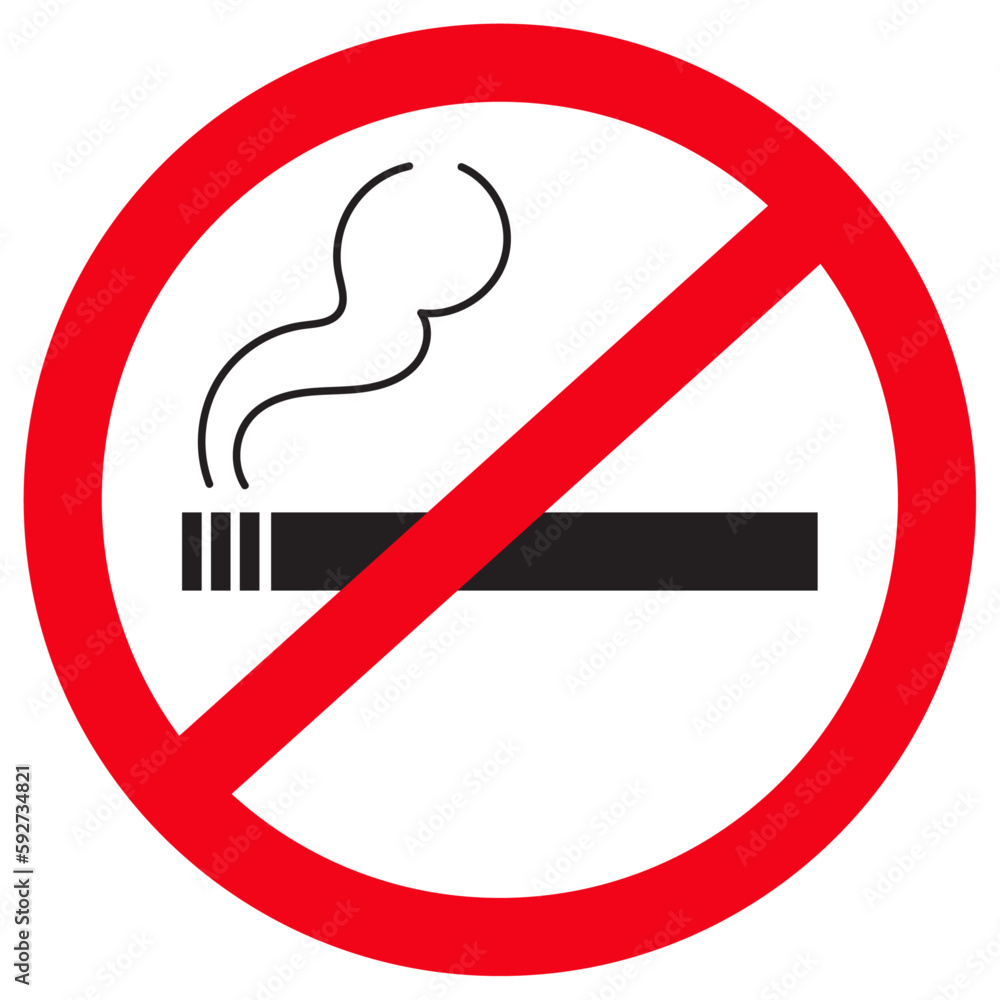 Poster No smoking sign, trendy forbidden icon for cigarette, tobacco ...