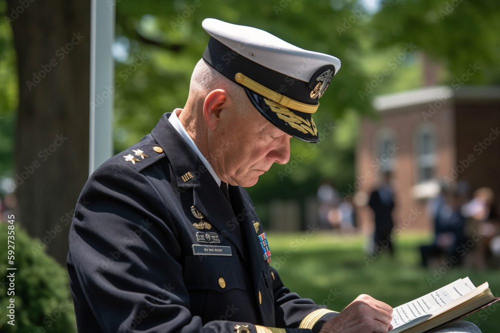 A military chaplain leading a Memorial Day prayer service. Memorial day ...
