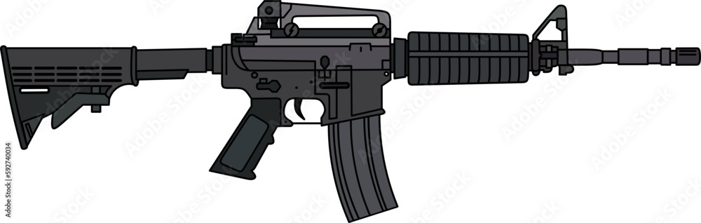 Colt M4 , M4A1 assault rifle. M4 carbine Stock Vector | Adobe Stock