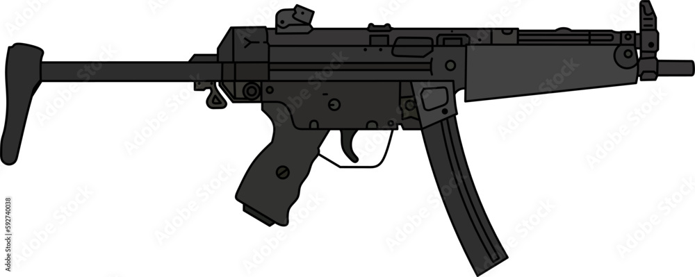 HK MP5 vector image, firearm Stock Vector | Adobe Stock
