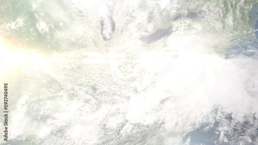 Earth zoom in from outer space to city. Zooming on Florence, Kentucky ...