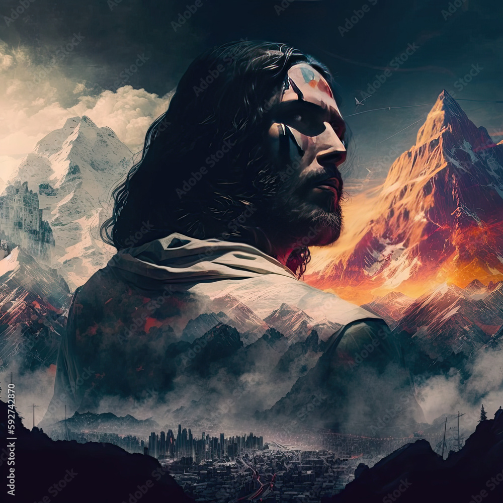 A Majestic and Powerful Depiction of Jesus, Conveying His Enduring Love ...