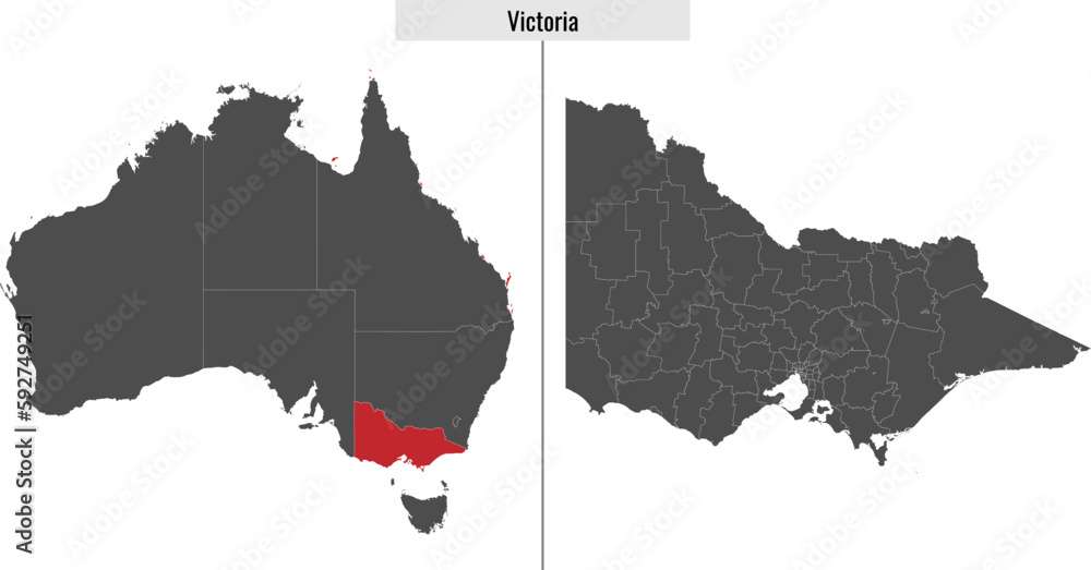 Poster map of Victoria state of Australia – Wall Art | UkPosters