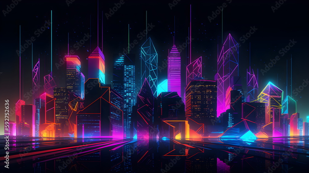 City Skyline Wallpaper Abstract