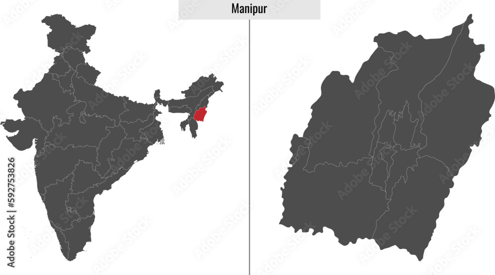 map of Manipur state of India Stock Vector | Adobe Stock