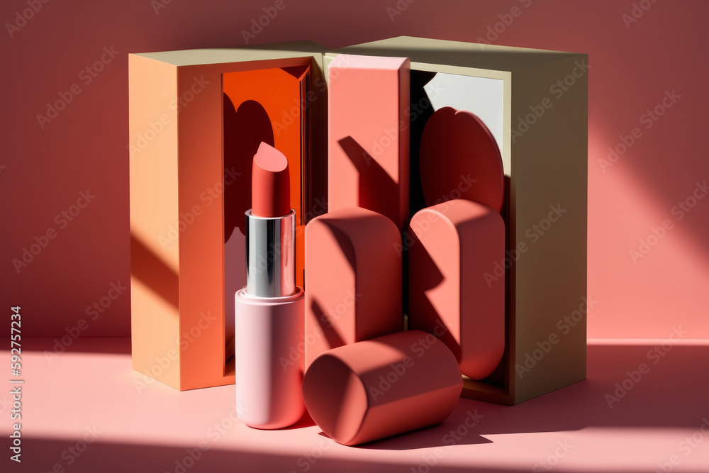 Mockup makeup labial rojo aesthetic, pintalabios rojo, fotografía ...