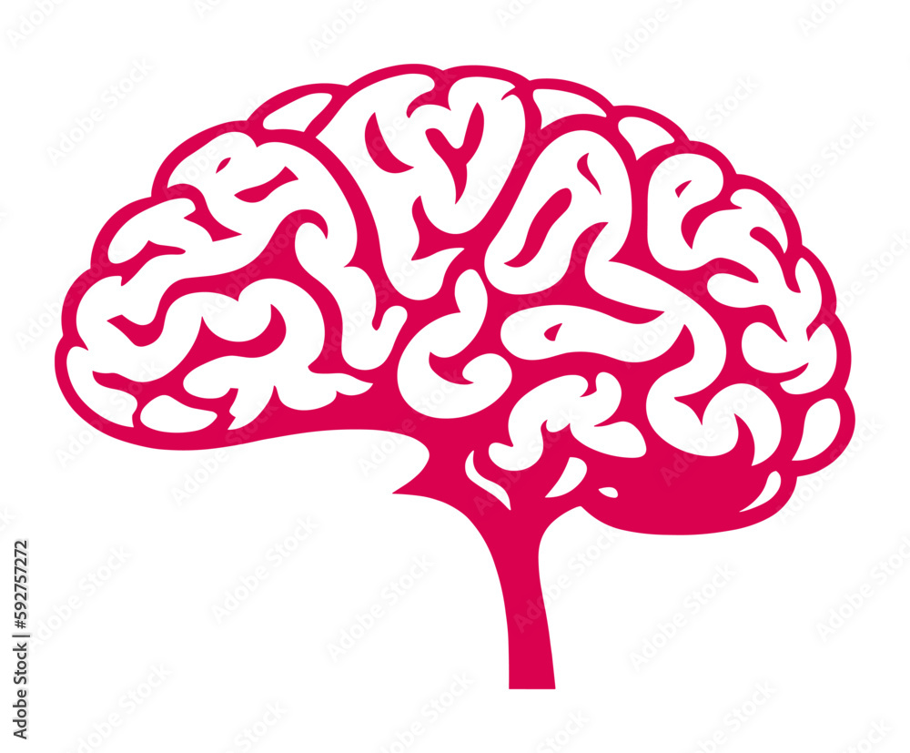 Vetor de Brain side view vector logo. Vector illustration do Stock | Adobe Stock