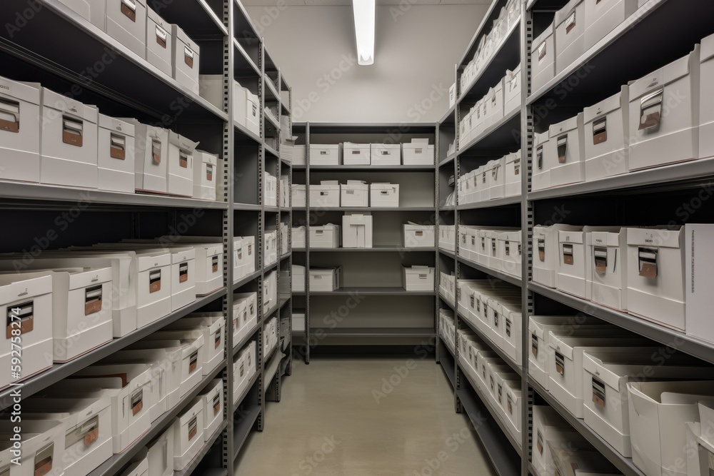 Photo & Art Print functional and organized filing and storage room with ...