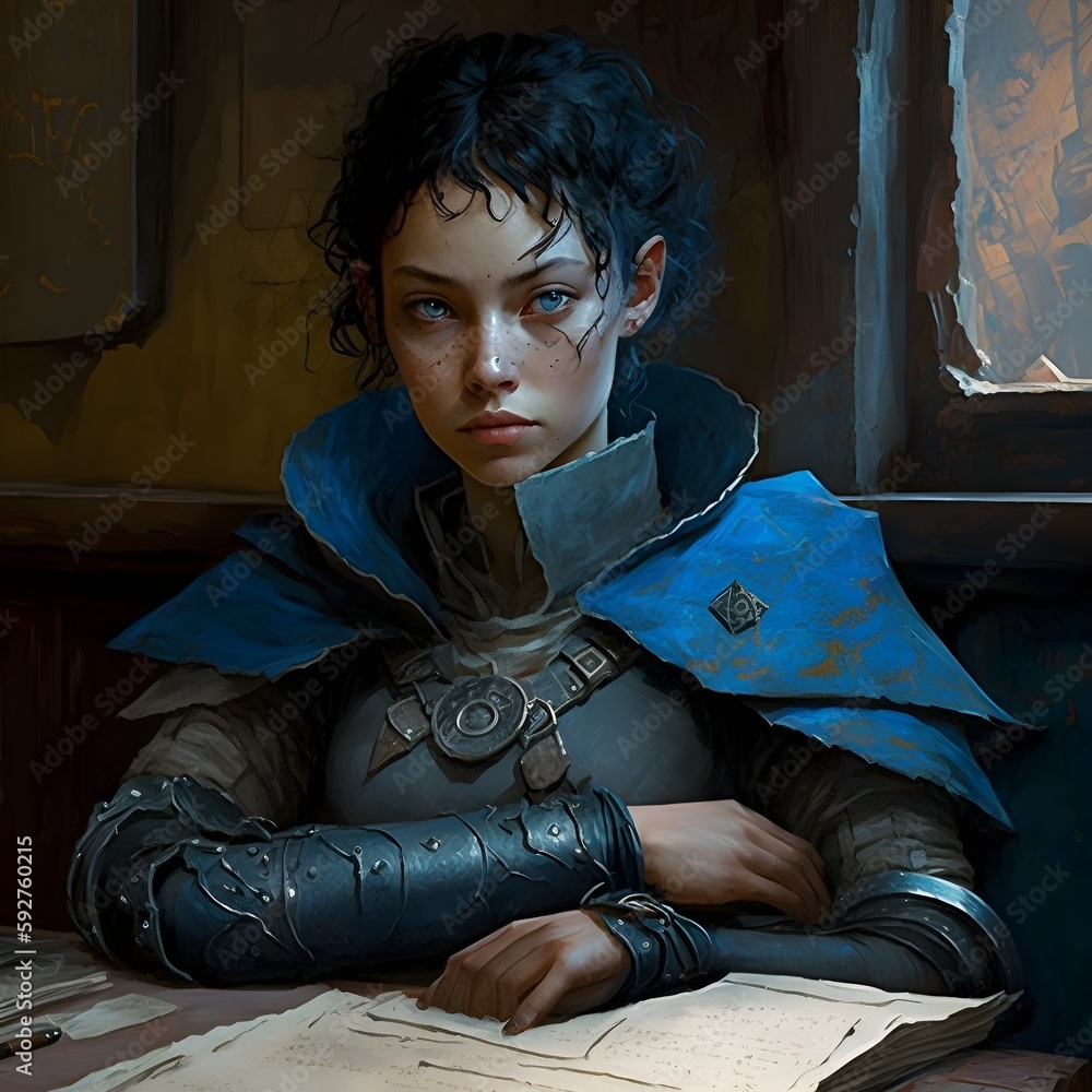 dungeons dragons portrait of a scrappy female human teenage archer ...