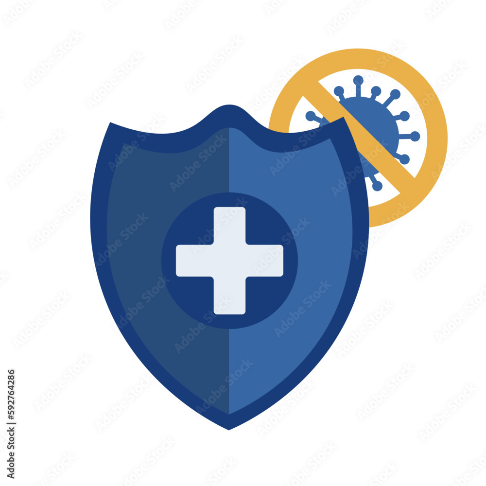 Immune system booster shield. Vaccination concept. Vector illustration ...