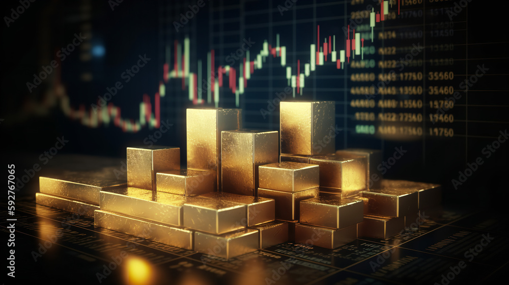 Gold trade chart stock analysis Stock Illustration | Adobe Stock