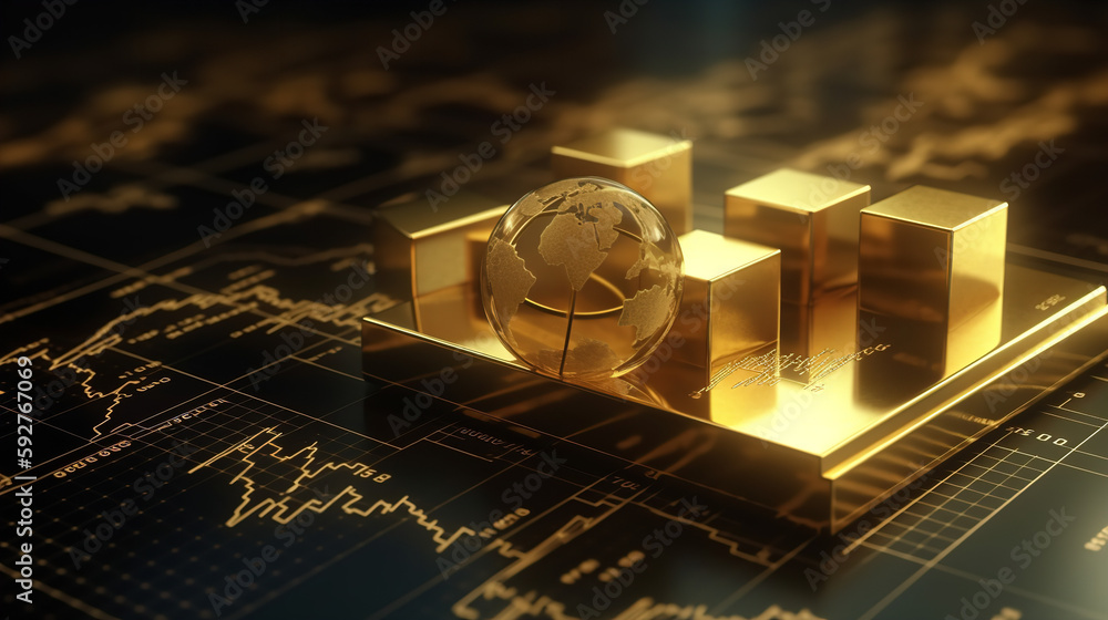 Gold trade chart stock analysis Stock Illustration | Adobe Stock