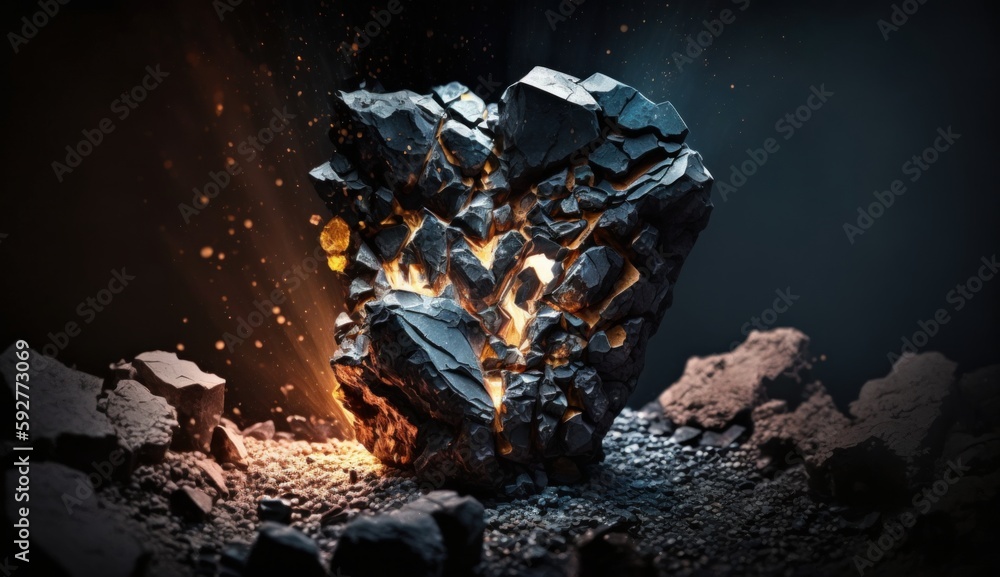 iron ore nugget in a crystalline vein. Precious minerals of different ...