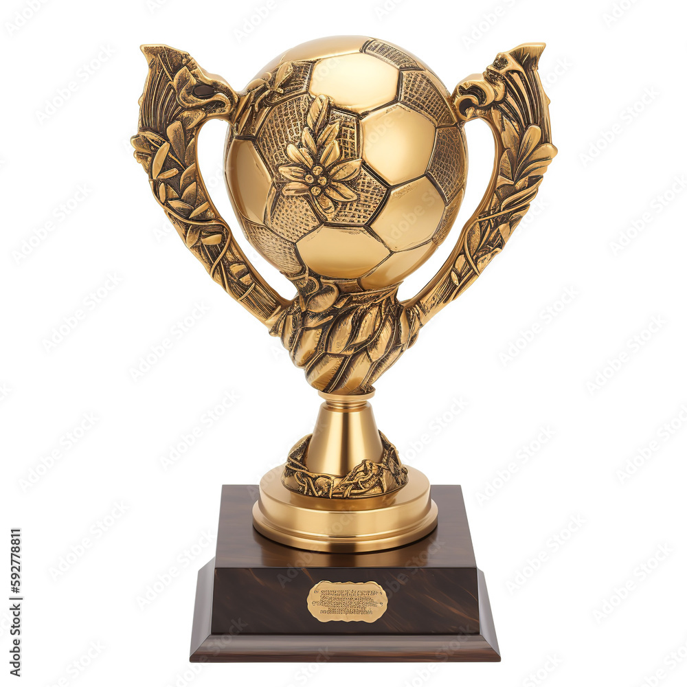 soccer, ball, football, sport, cup, trophy, gold, isolated, award ...