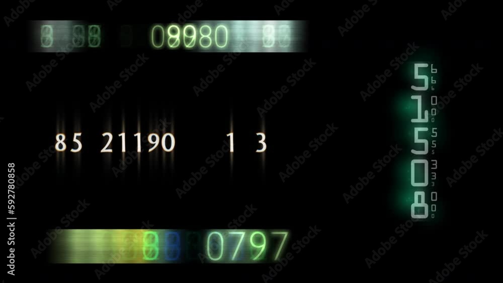 A set of four animated numeric elements with alpha channels for ...