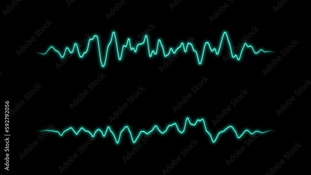 Sound wave line signal. Waveform audio spectrum. FUI, HUD element ...