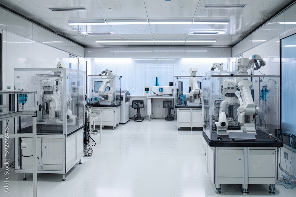 cleanroom where robots work side by side with human scientists ...