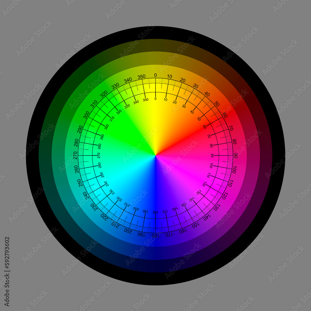 DIMENSIONES DEL COLOR - OSCURECIMIENTO ilustração do Stock | Adobe Stock