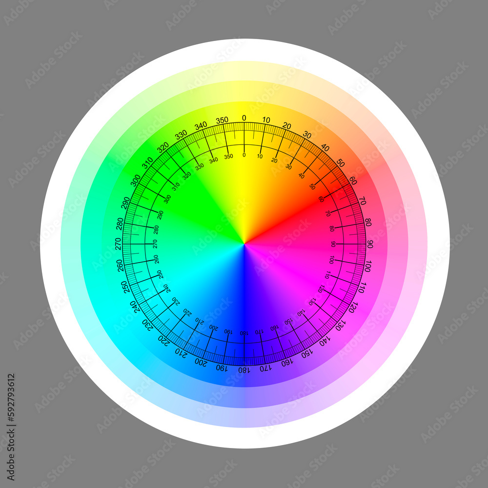 DIMENSIONES DEL COLOR - LUMINOSIDAD Stock Illustration | Adobe Stock