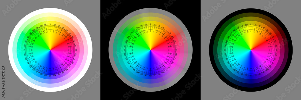 DIMENSIONES DEL COLOR TRÍPTICO Stock イラスト | Adobe Stock