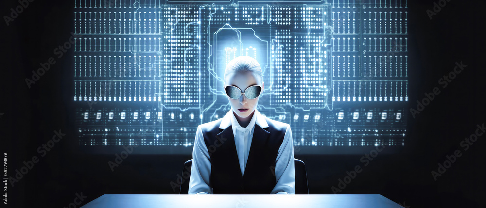 Artificial intelligence neural network female AI chatbot fembot. Scary ...