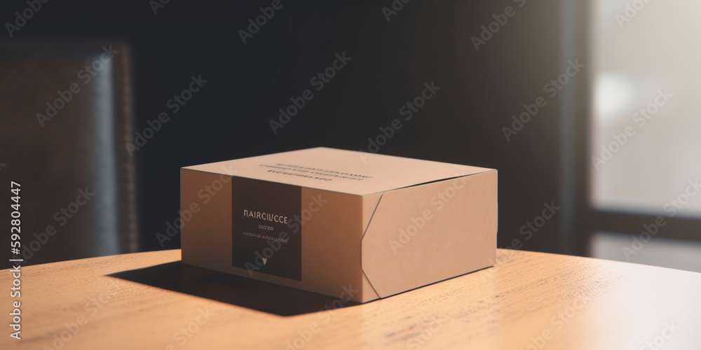 Craft paper box mockup. Copy space for text and logo. Empty carton ...