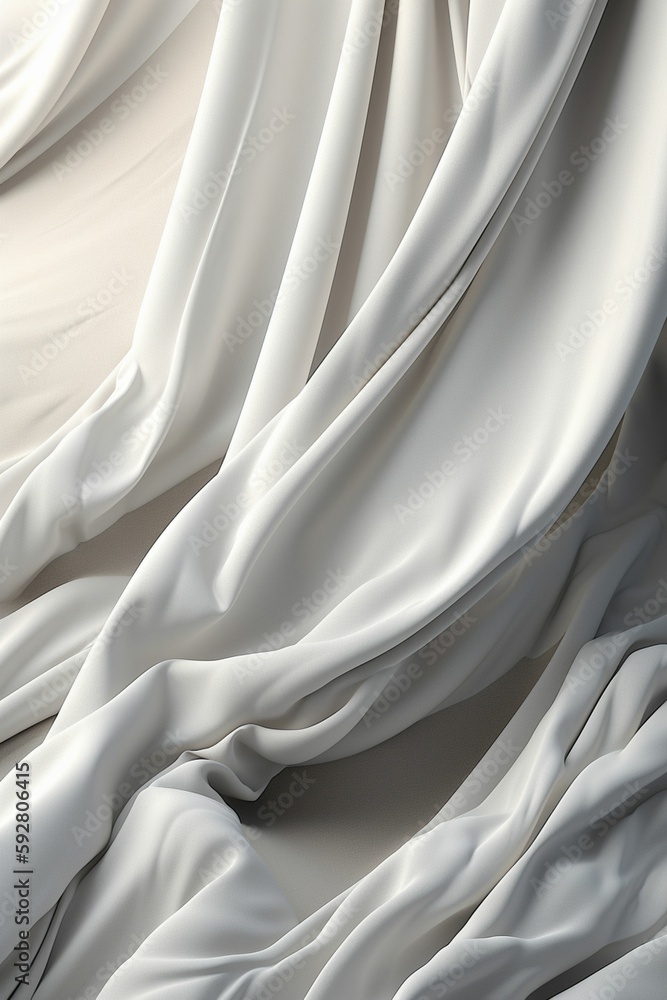 Spectacular photograph of bright white fabric that simulates sand dunes ...